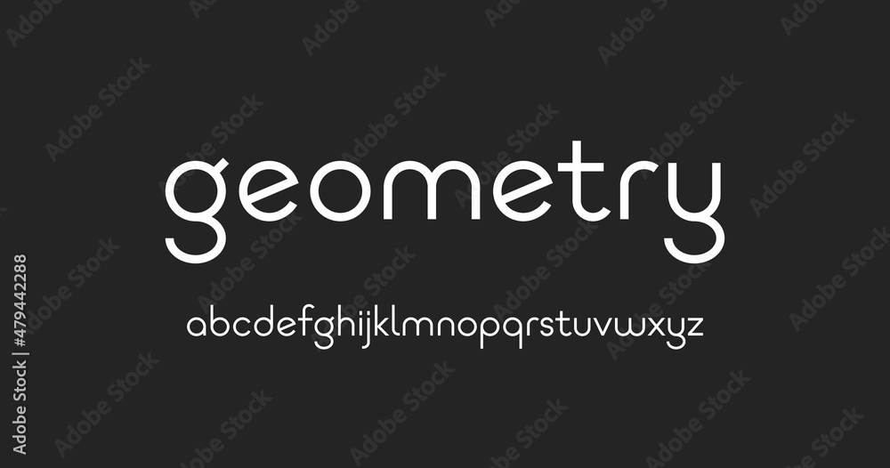 Vector modern alphabet. Lowercase geometric letters. Elegant abstract ...