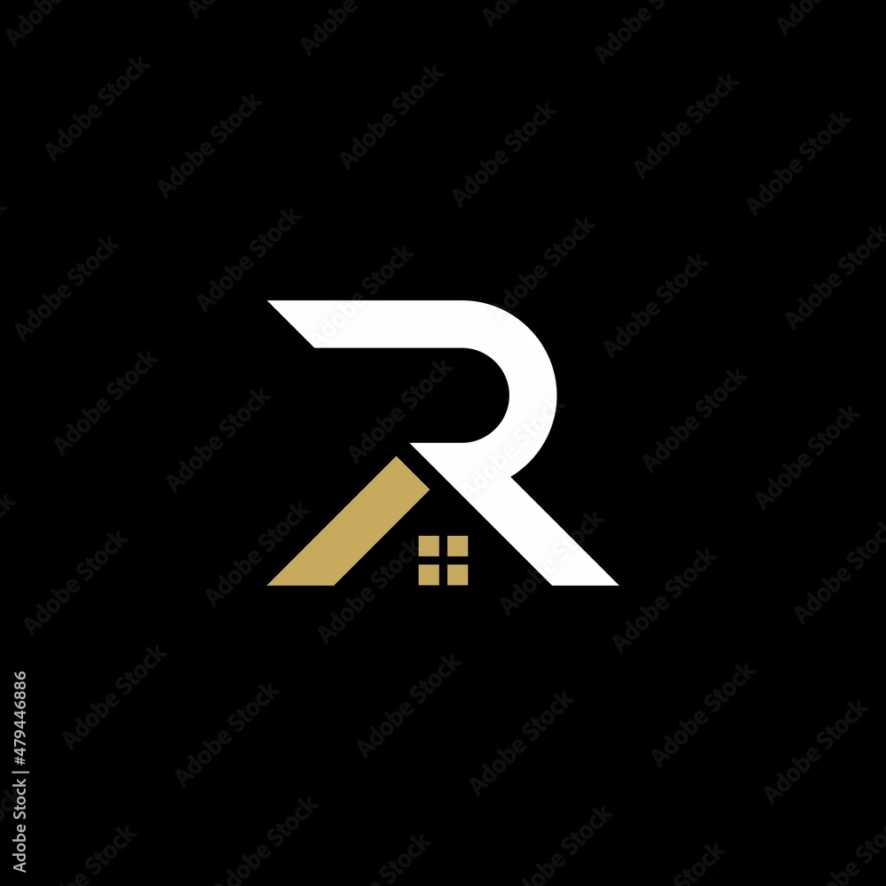 Initial letter R real estate logo design Stock Vector | Adobe Stock