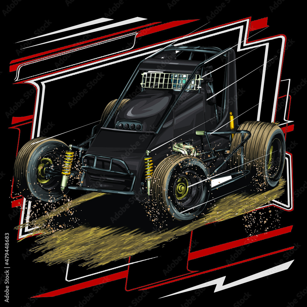 dirt race isolated on white background for poster, t-shirt print ...