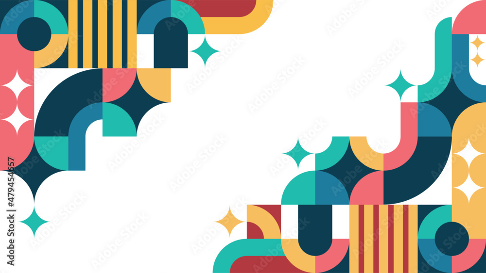 Simple geometric background with colorful shape Stock Vector | Adobe Stock