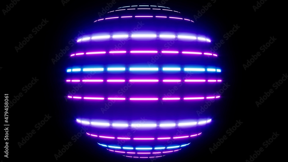 Flickering Neon Light Sphere Overlay Background Stock Illustration | Adobe Stock