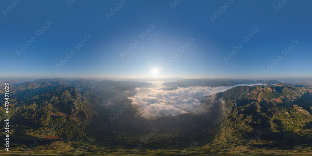 360 panorama by 180 degrees angle seamless panorama of aerial top view ...