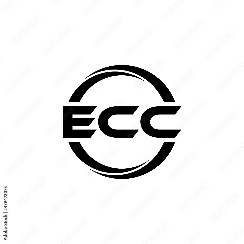 ECC letter logo design with white background in illustrator, vector ...
