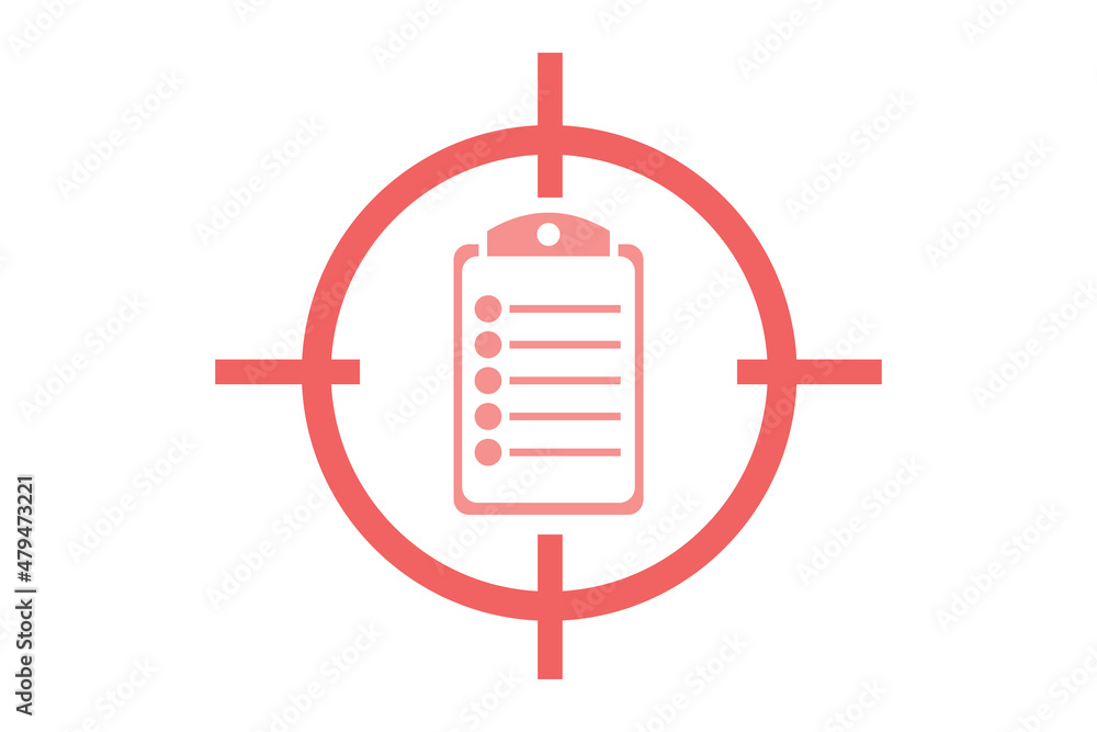 crosshair icon targeting a report on white background for website ...