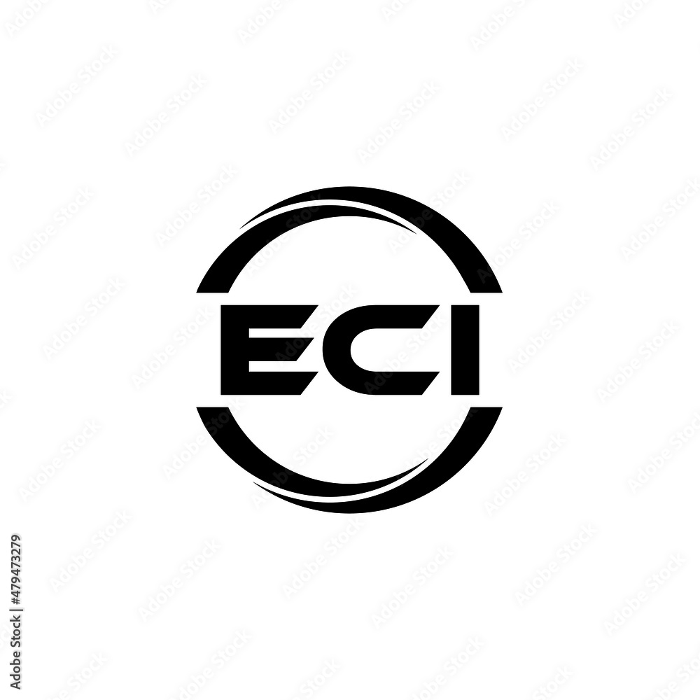 ECI letter logo design with white background in illustrator, vector ...