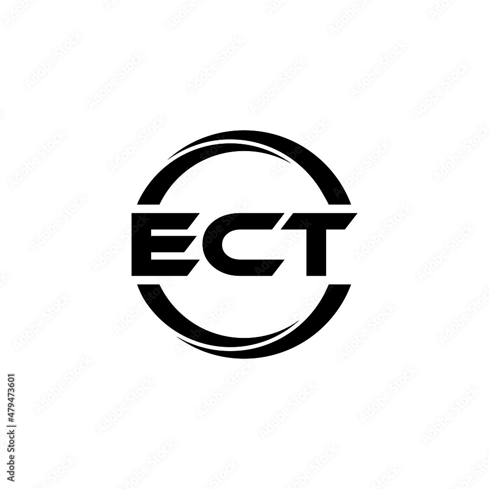 ECT letter logo design with white background in illustrator, vector ...