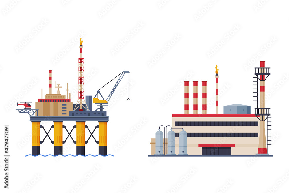 Oil or Petroleum Refinery as Industrial Process Plant with Crude Oil ...