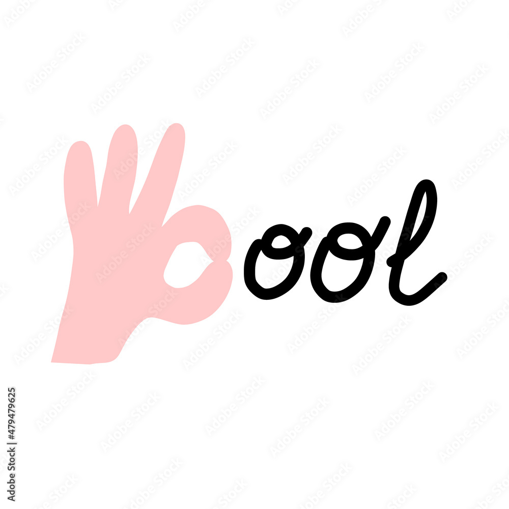 Doodle Cool sign Hand drawn I am okay body language gesture symbol ...