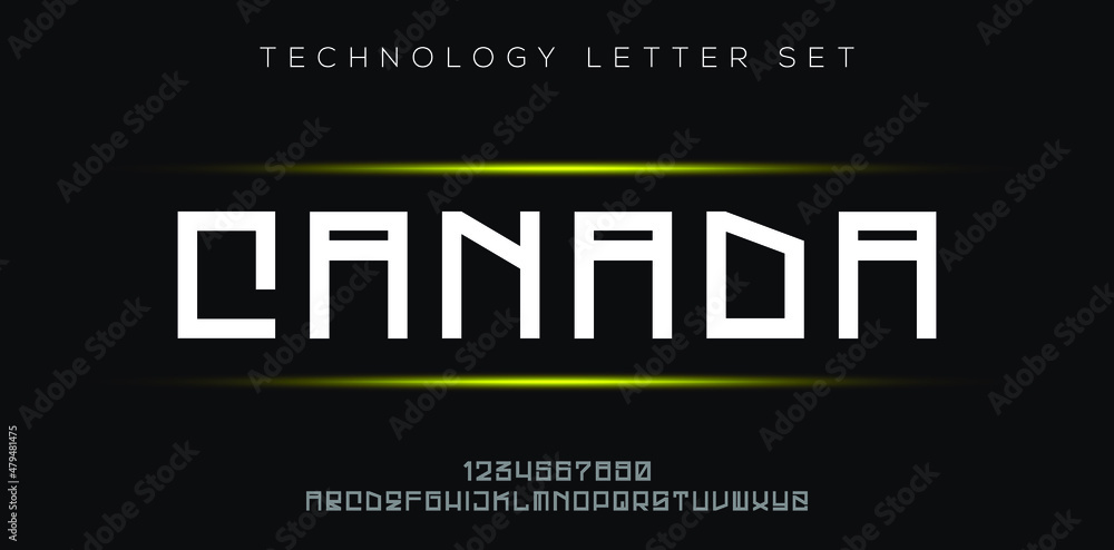 Vetor de CANADA minimal and tech alphabets font designs. professional ...