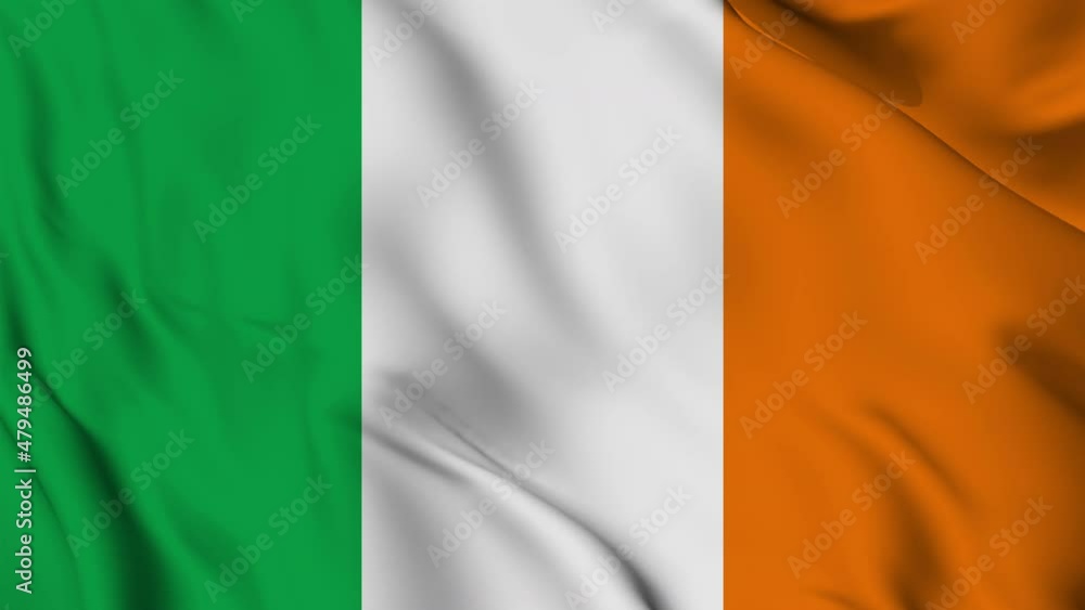 Ireland flag seamless waving animation. Sign of Irish seamless loop ...