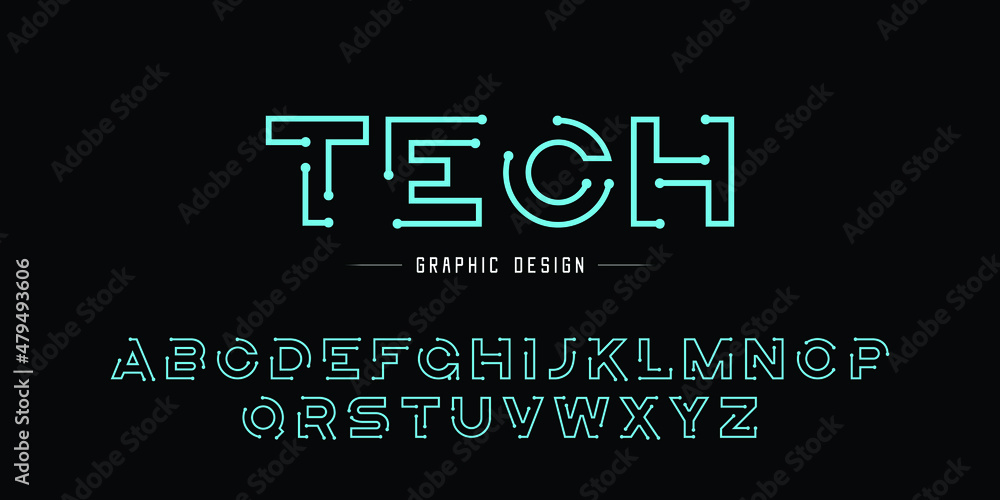 Unique and Minimal TECH Letter set for your new startup. Creative and ...