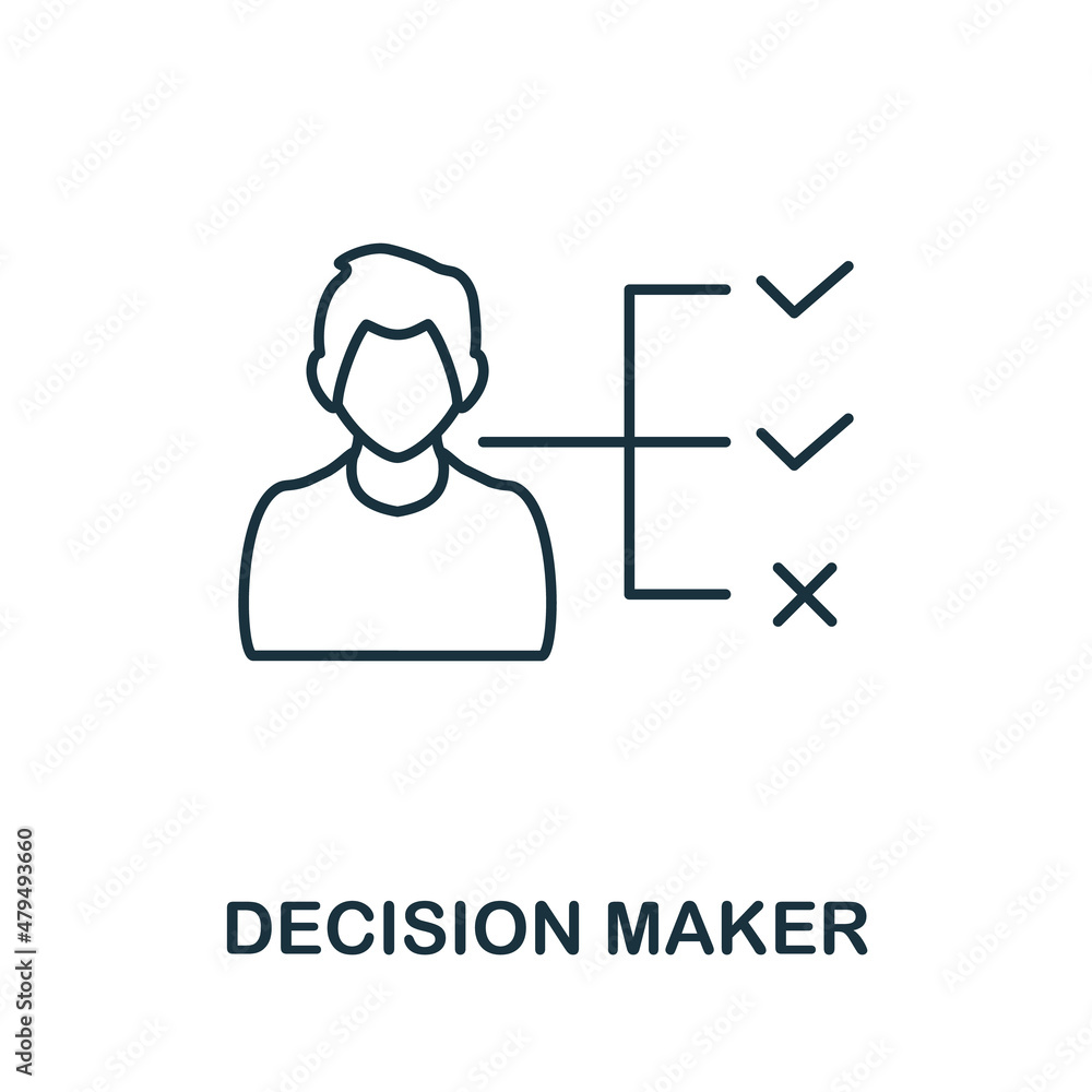 Decision Maker icon. Line element from corporate development collection ...