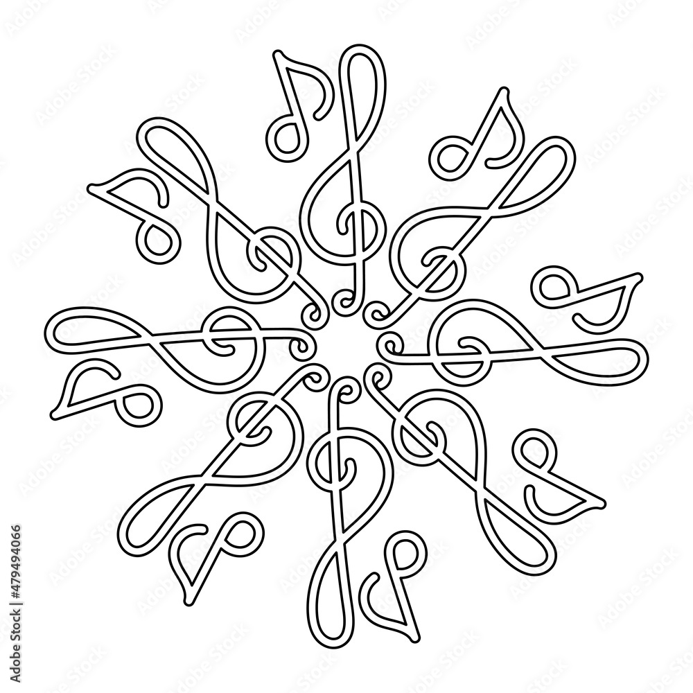 Treble Clef Coloring Page