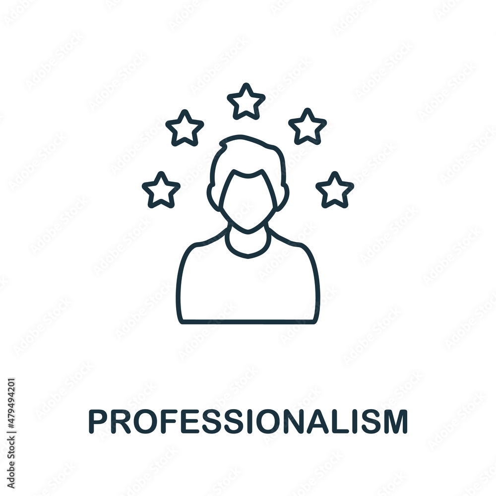 Professionalism icon. Line element from corporate development ...