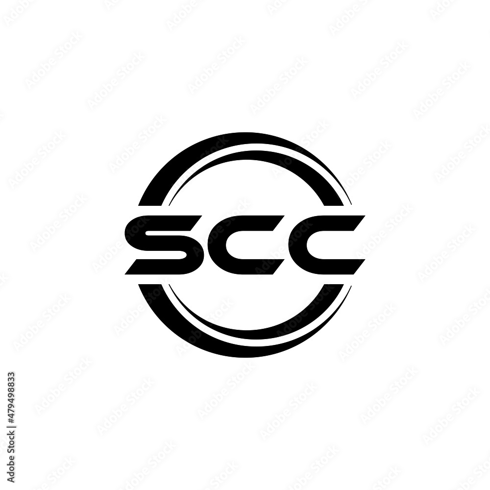 SCC letter logo design with white background in illustrator, vector ...
