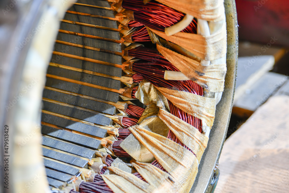 Poster Repair and rewinding of the copper stator of the electric motor ...
