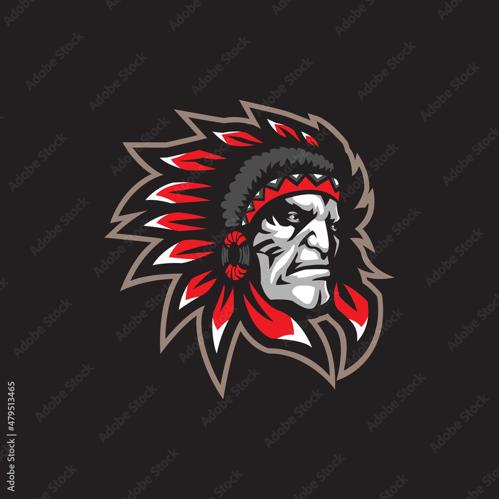 Tribe mascot logo design vector with modern illustration concept style ...