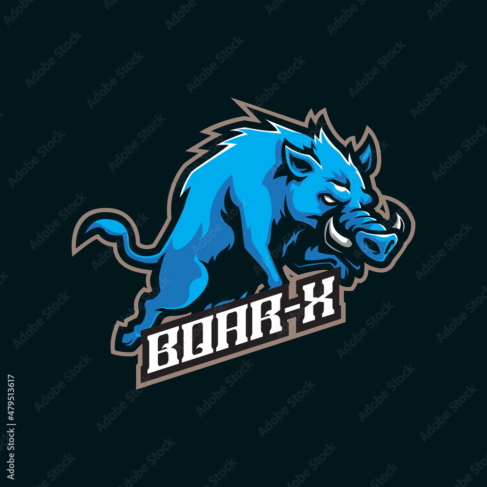 Boar mascot logo design vector with modern illustration concept style ...
