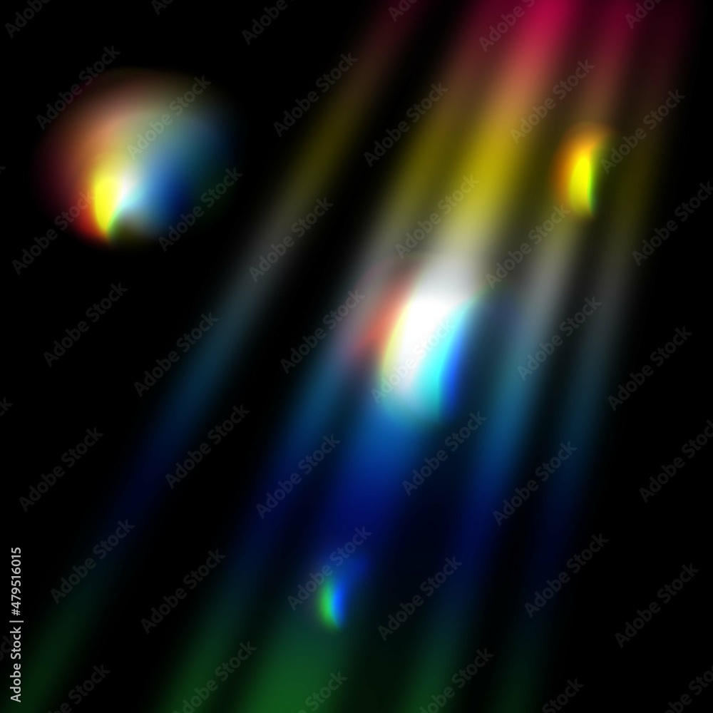 Beautiful rainbow light refraction, prism effect overlay Stock ...