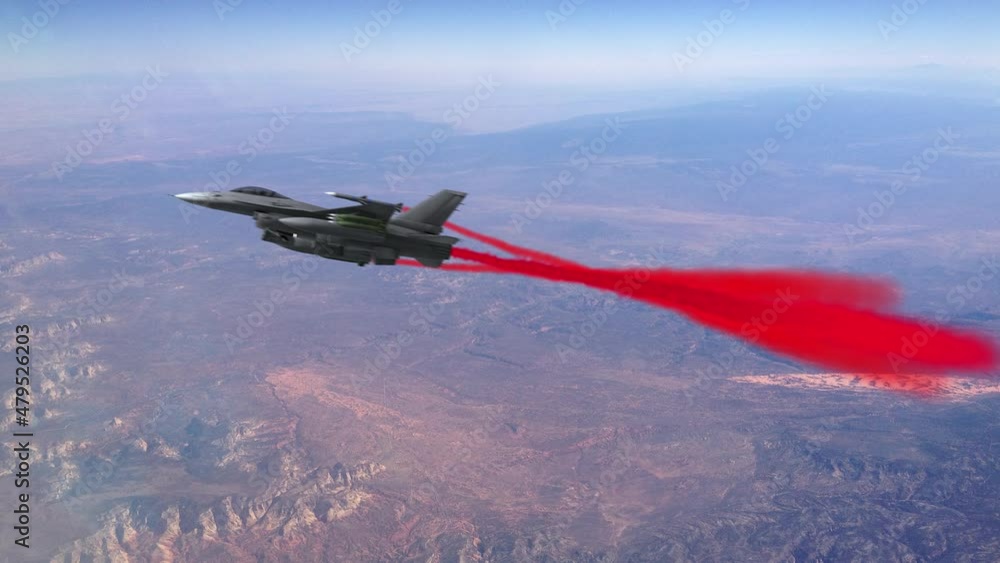 Slow motion speed airshow fighting jet spinning flying in beautiful ...