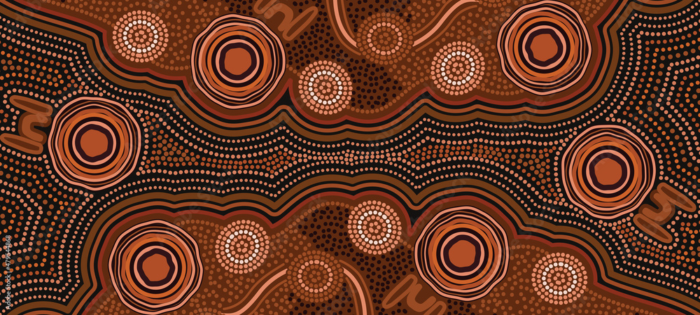 Vector aboriginal dot design background Stock Vector | Adobe Stock