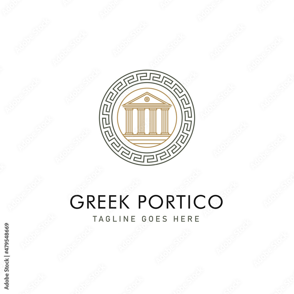 Ancient Greek or Romans architecture pillar or temple logo design ...