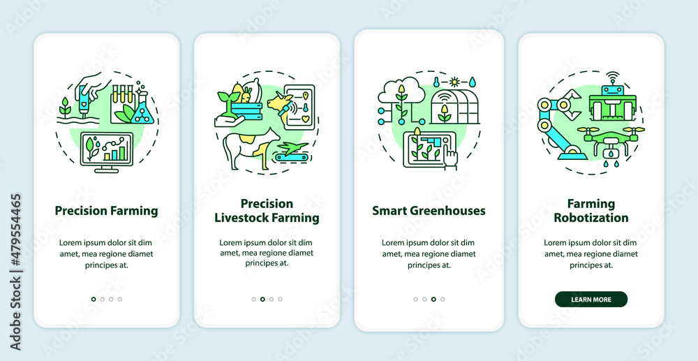 Smart farming onboarding mobile app screen. Precision agriculture ...