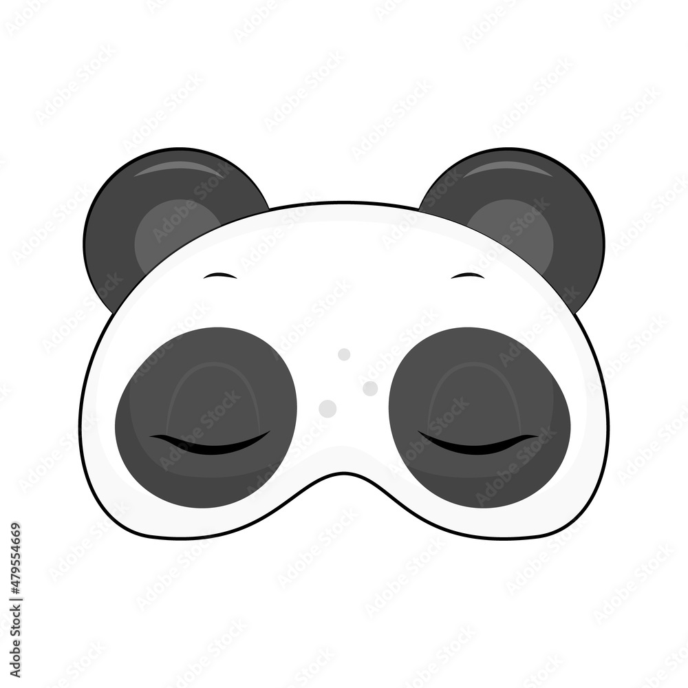 Cute cartoon panda mask. Vector illustration isolated on white. Stock ...