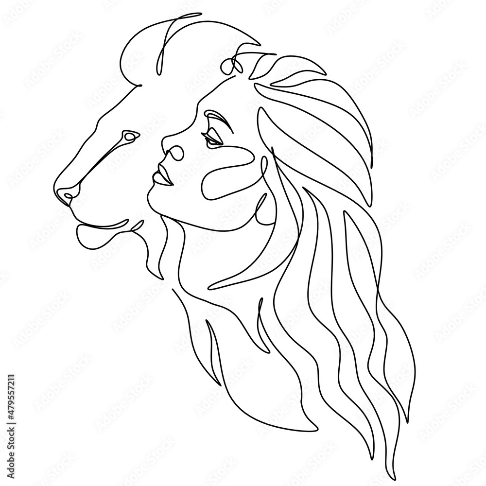 Lion And Woman Drawing