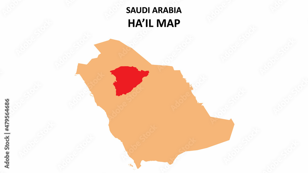 Hail map highlighted on Saudi Arabia map. Hail map on Saudi Arabia ...