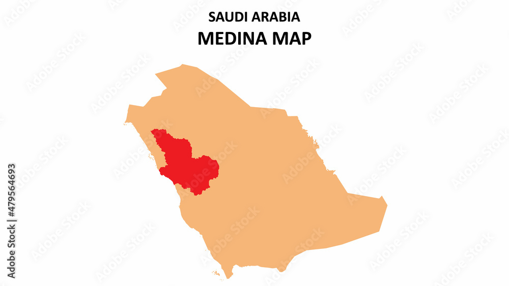 Medina map highlighted on Saudi Arabia map. Medina map on Saudi Arabia ...
