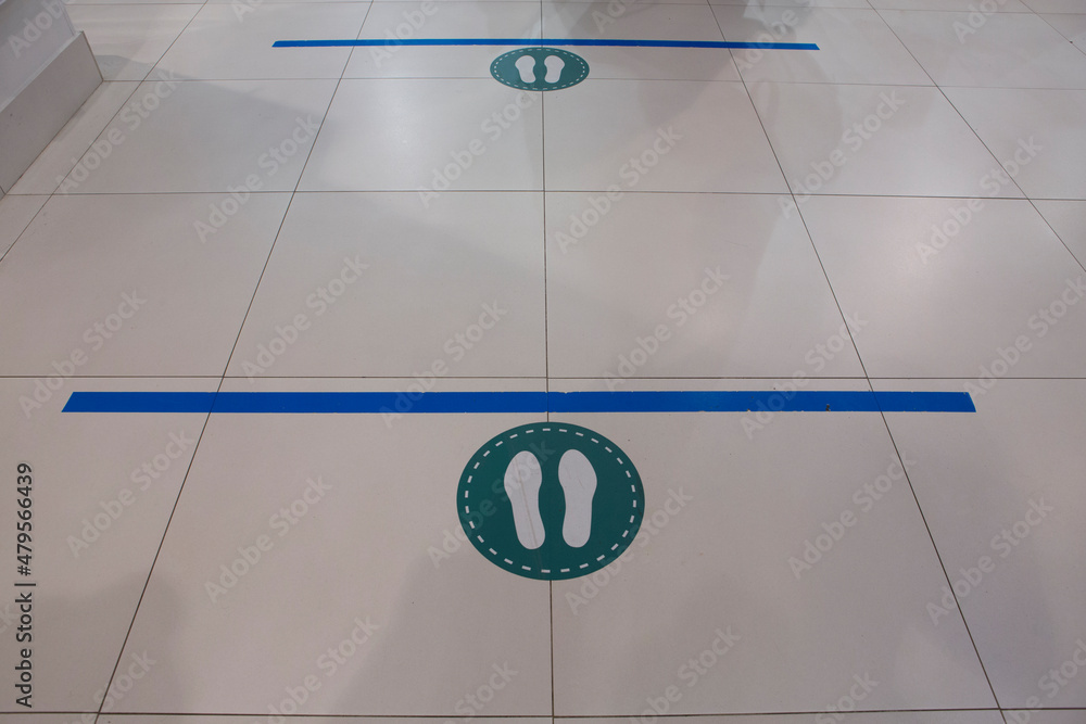 social distancing, keep the distance prevention floor sticker sign with ...