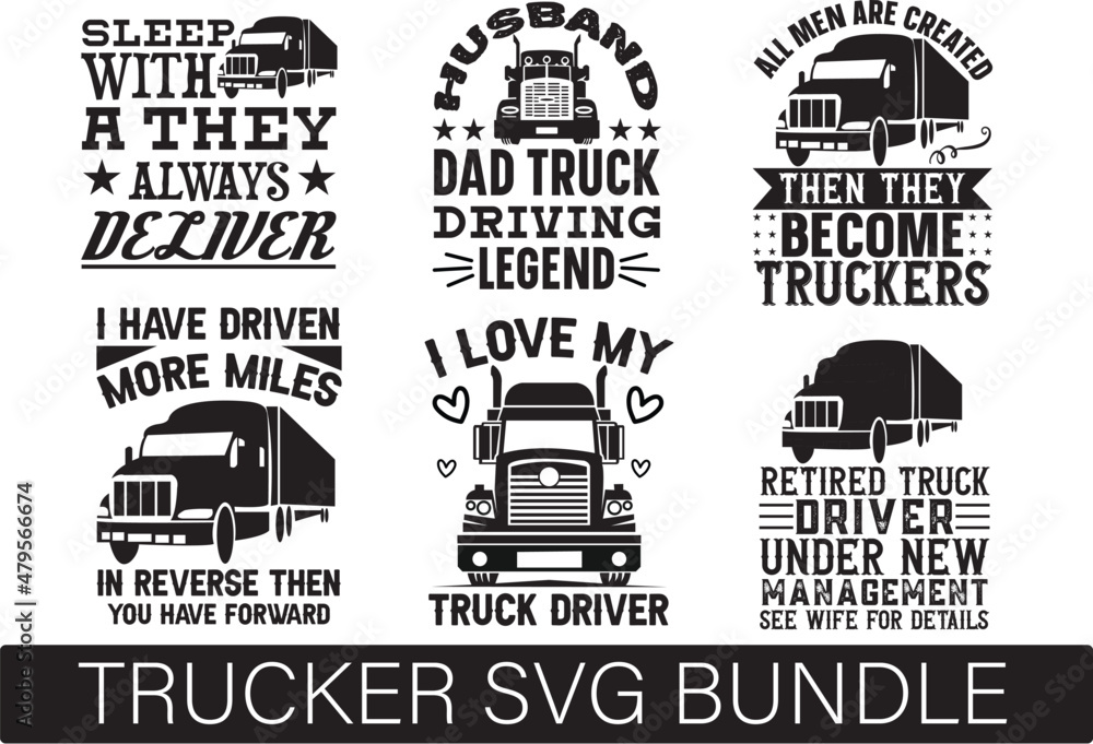 trucker svg bundle cut file Stock Vector | Adobe Stock