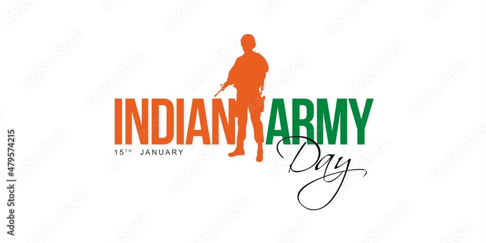 Indian Army Day Wishing Greeting Card. Conceptual Creative for Indian ...