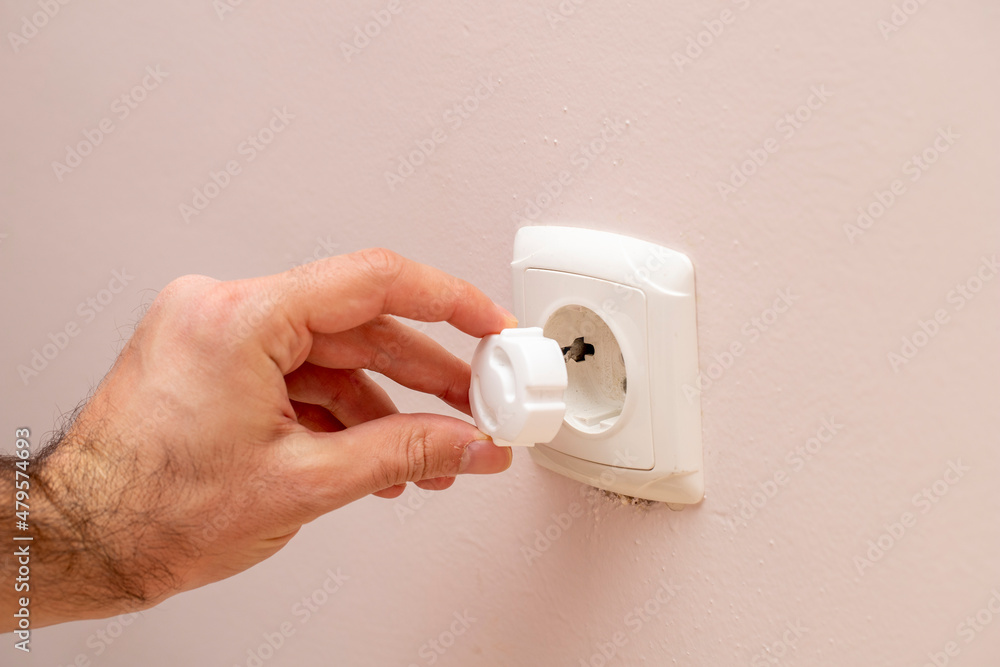 Plug, mechanical protection of the electrical outlet from electric ...