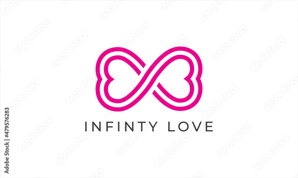 infinity love logo design. heart + infinite Stock Vector | Adobe Stock