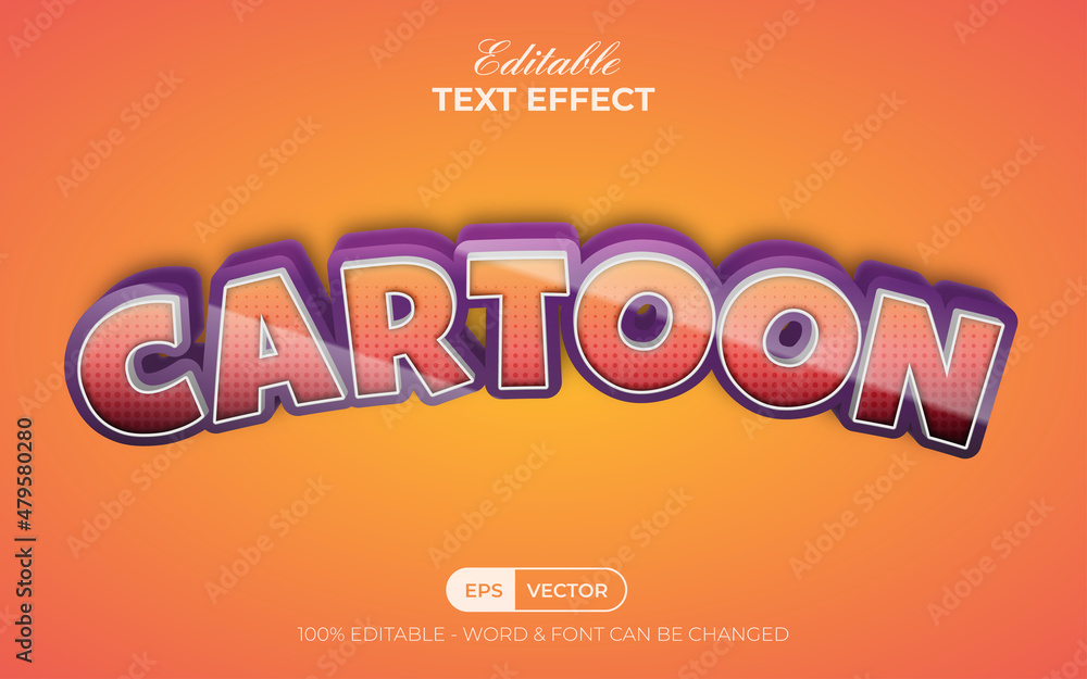 Cartoon text effect glowing style. Editable text effect. Stock Vector ...