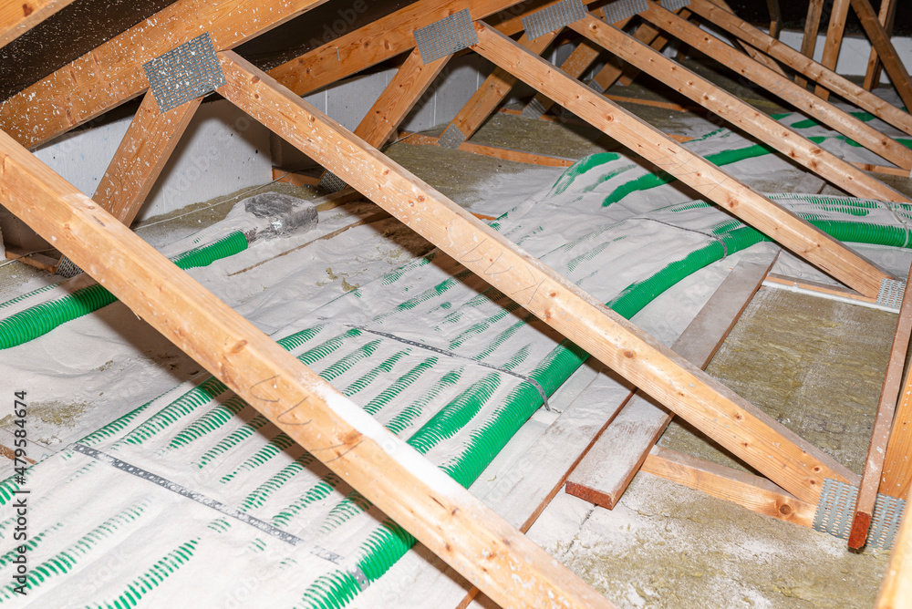 Pipe insulation with expanded perlite in domestic ventilation with ...