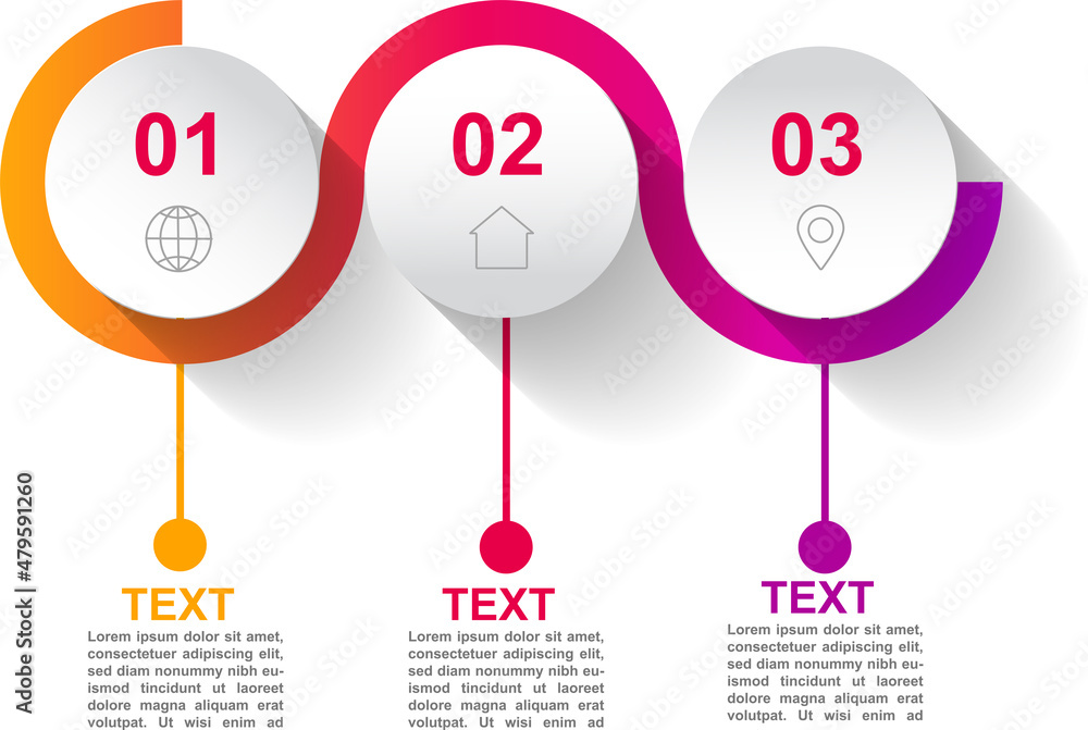 Vector infographic circle template. 3 steps. three steps. Stock Vector ...