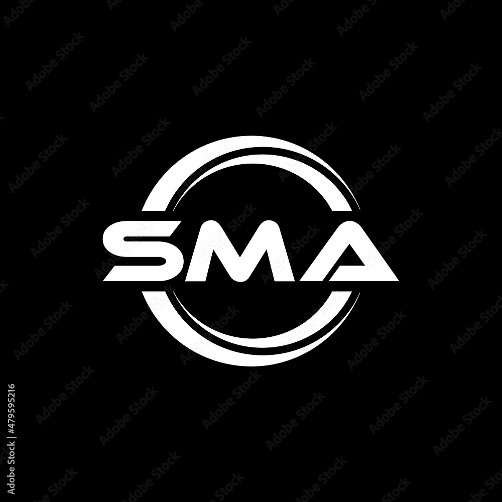 SMA letter logo design with black background in illustrator, vector ...