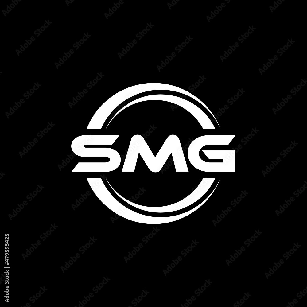 SMG letter logo design with black background in illustrator, vector ...
