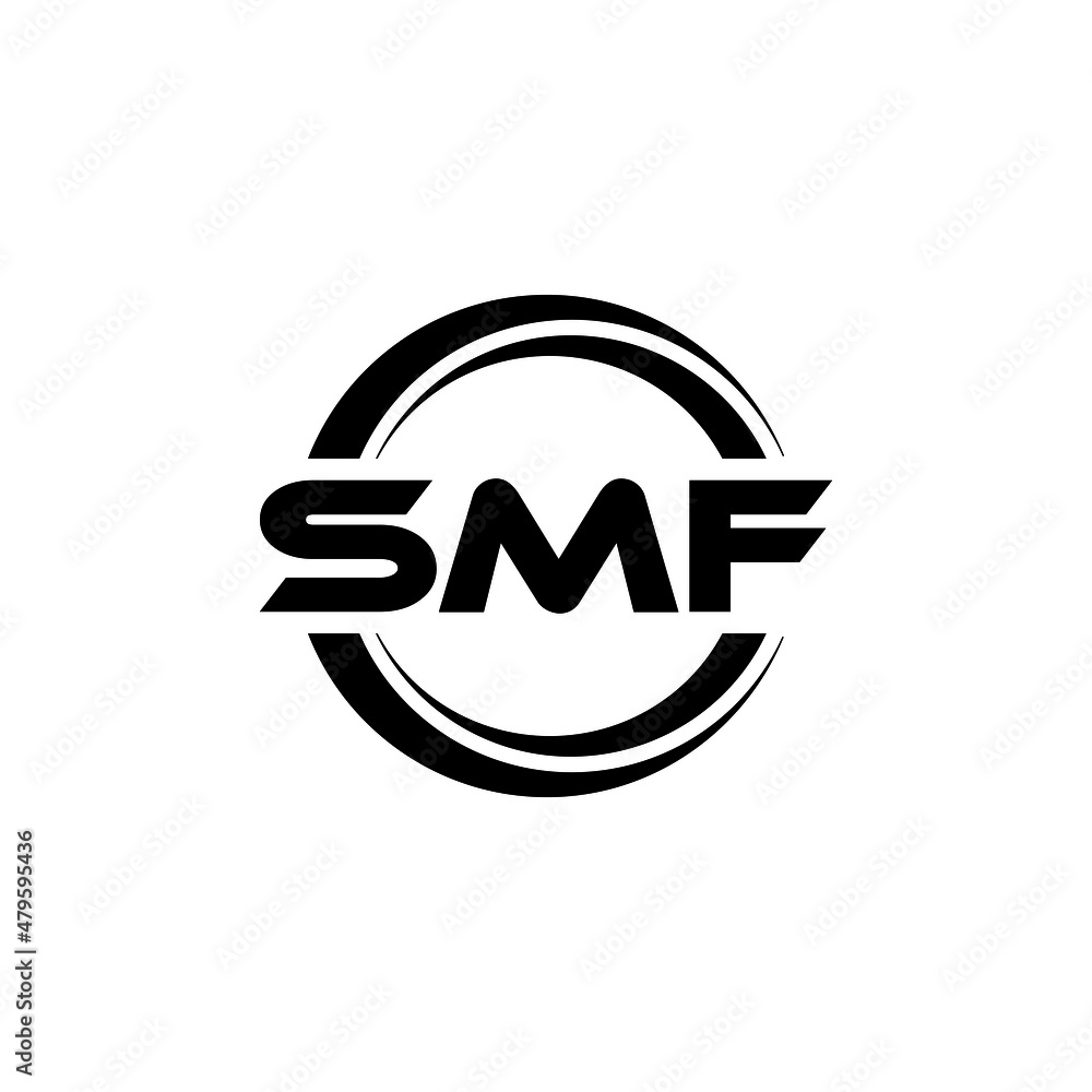 SMF letter logo design with white background in illustrator, vector logo modern alphabet font ...