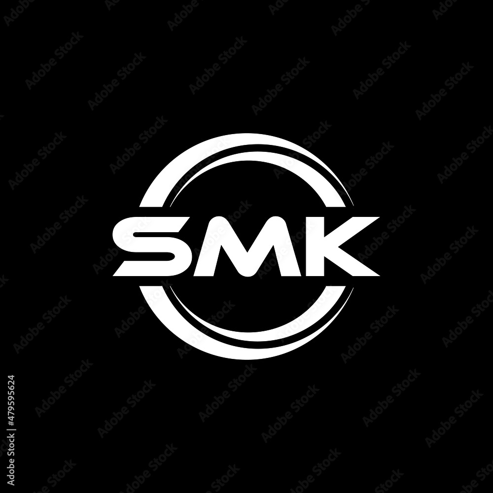 SMK letter logo design with black background in illustrator, vector ...