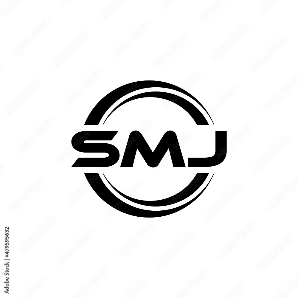 SMJ letter logo design with white background in illustrator, vector ...