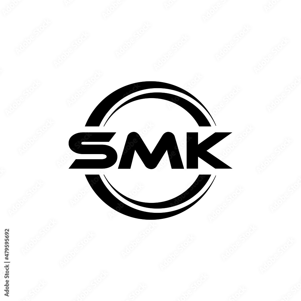 SMK letter logo design with white background in illustrator, vector ...