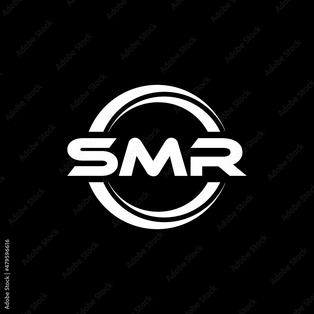 SMR letter logo design with black background in illustrator, vector ...