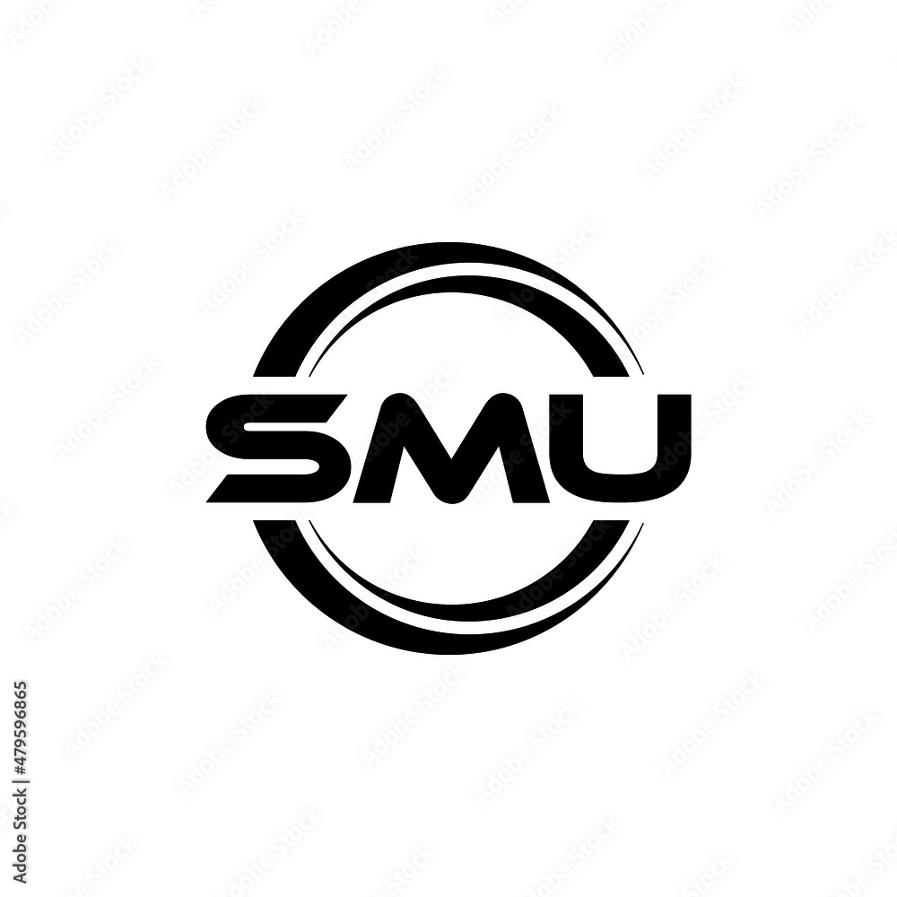 SMU letter logo design with white background in illustrator, vector ...