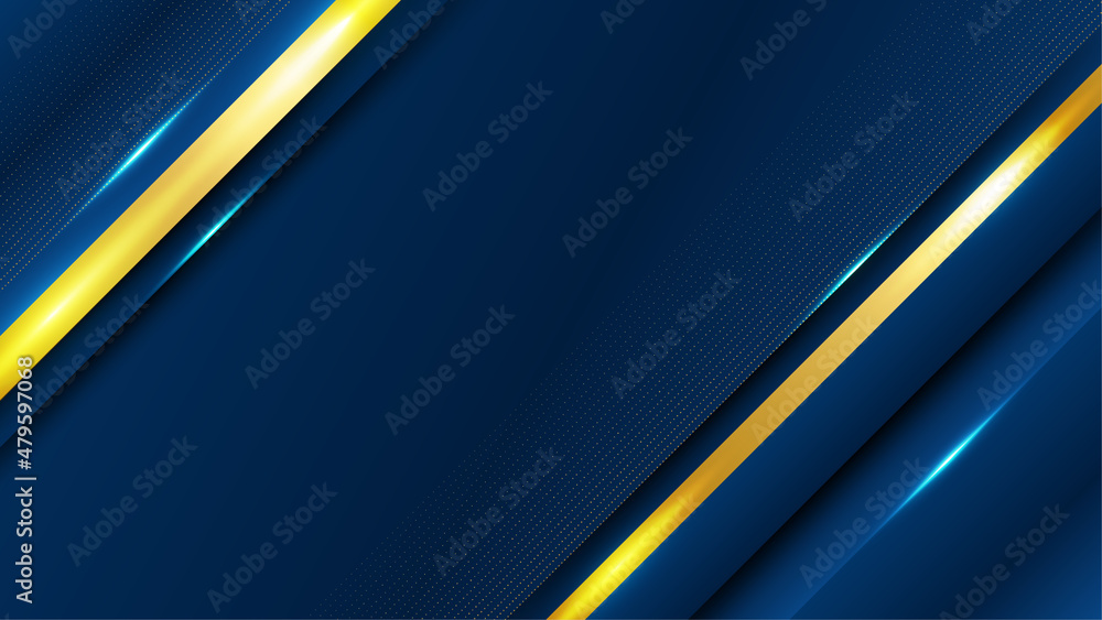 Elegant navy blue gold background with overlap layer. Suit for business ...
