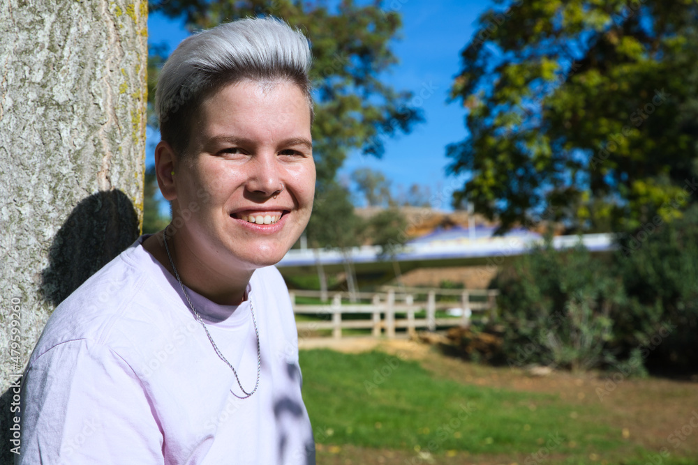 gender non-binary and androgynous person doing different postures and ...
