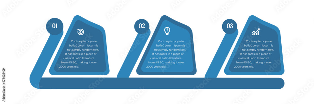 Vector 3 steps infographics template for chart, diagram, web design ...